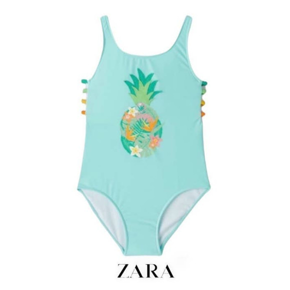 Zara | Swim | Zara Kids Tropical Pineapple Girls 67 Swimsuit One Piece ...